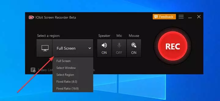 IObit Screen Recorder snemanje zaslona