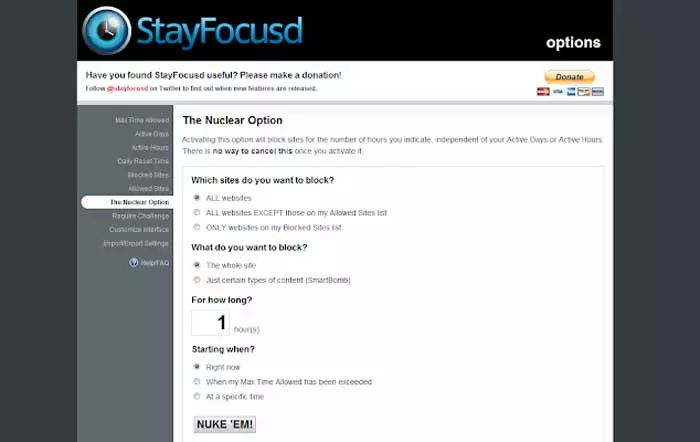 Rozšírenie StayFocusd pre prehliadač Chrome