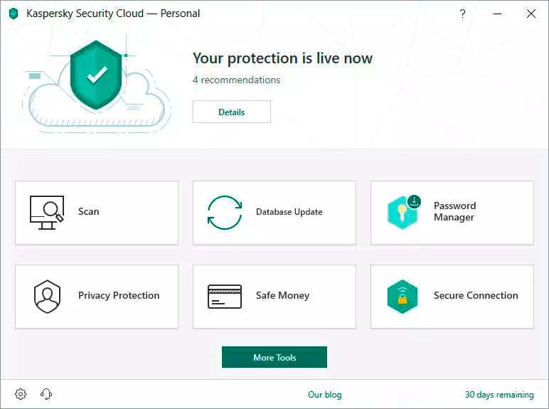 Senpaga antivirus de Kaspersky Security Cloud