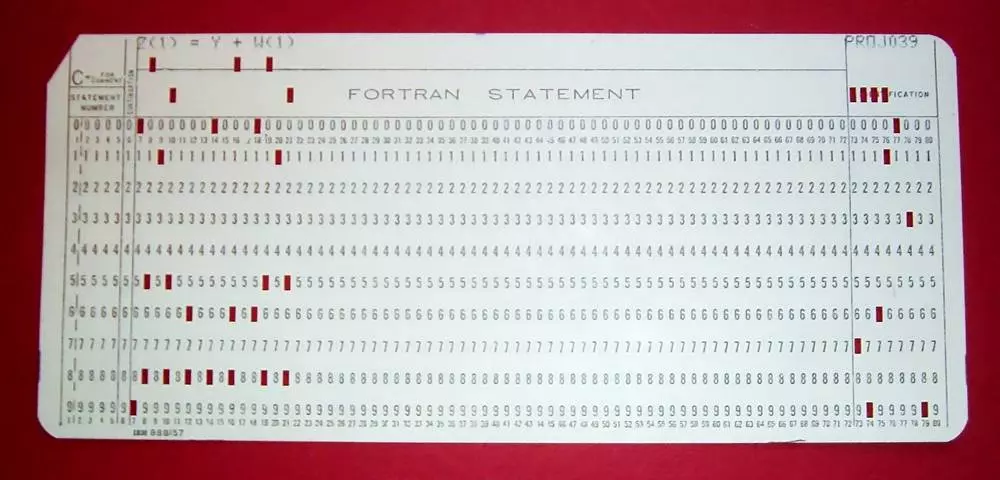 Fortran punch card