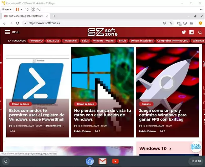 VMware ప్లేయర్ - Chromium OS రన్ అవుతోంది