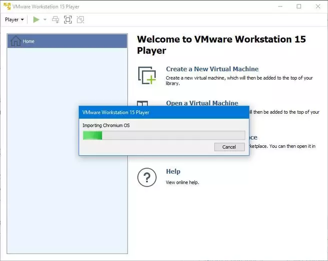 VMware Player - OVA:iden tuonti