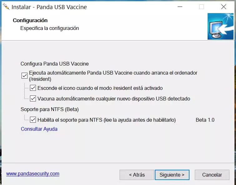 Panda USB Vaccine instal·lació