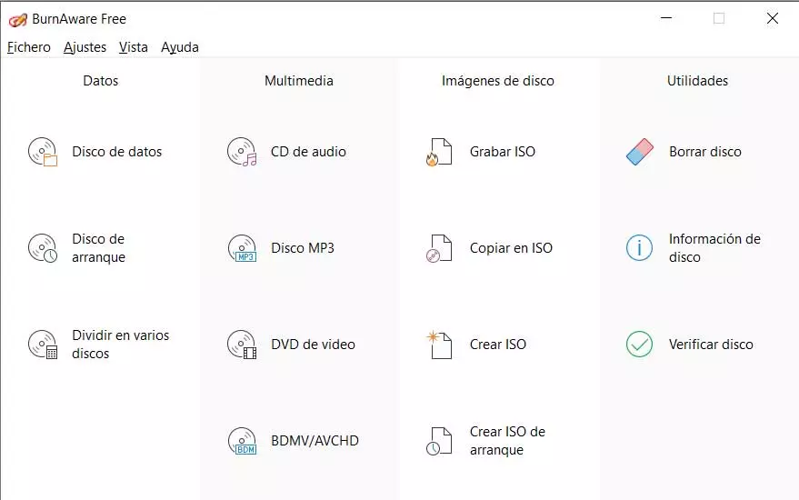 BurnAware interface tsara