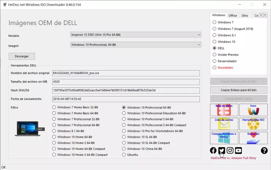 Microsoft Windows thiab Office ISO Download duab los ntawm DELL