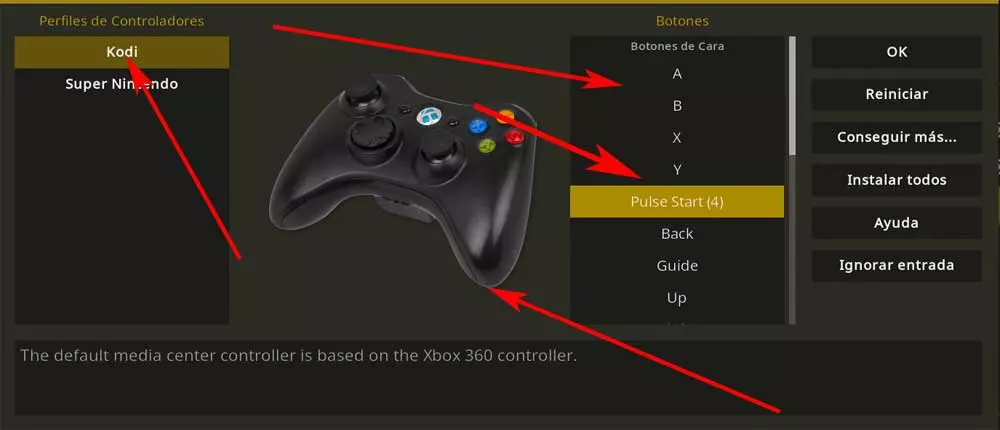 konfiguratu xbox kodi