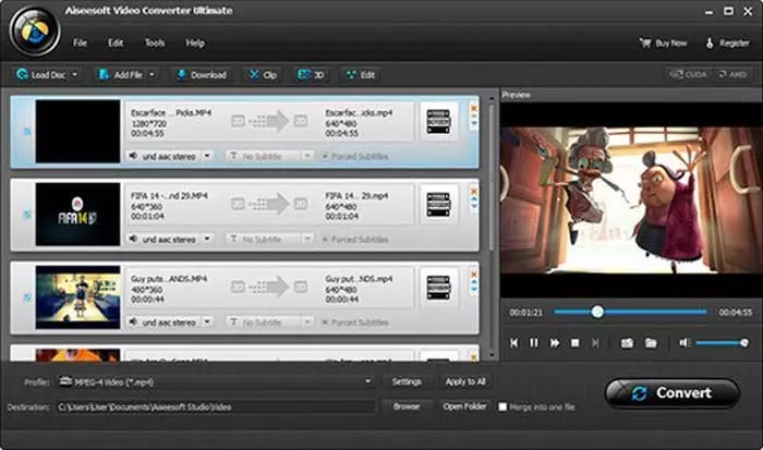 Aiseesoft Free Video Converter This tool is an ideal application to convert any video for free. It is compatible with a large number of formats, no less than 300, so we will be able to convert our MKV files to MP4 without problems. It also allows small edits to be made to the videos by entering titles, as well as the possibility of improving the quality of the videos. Aiseesoft Free Video Converter is compatible with Windows and Mac OS operating systems, and can be downloaded from its website.