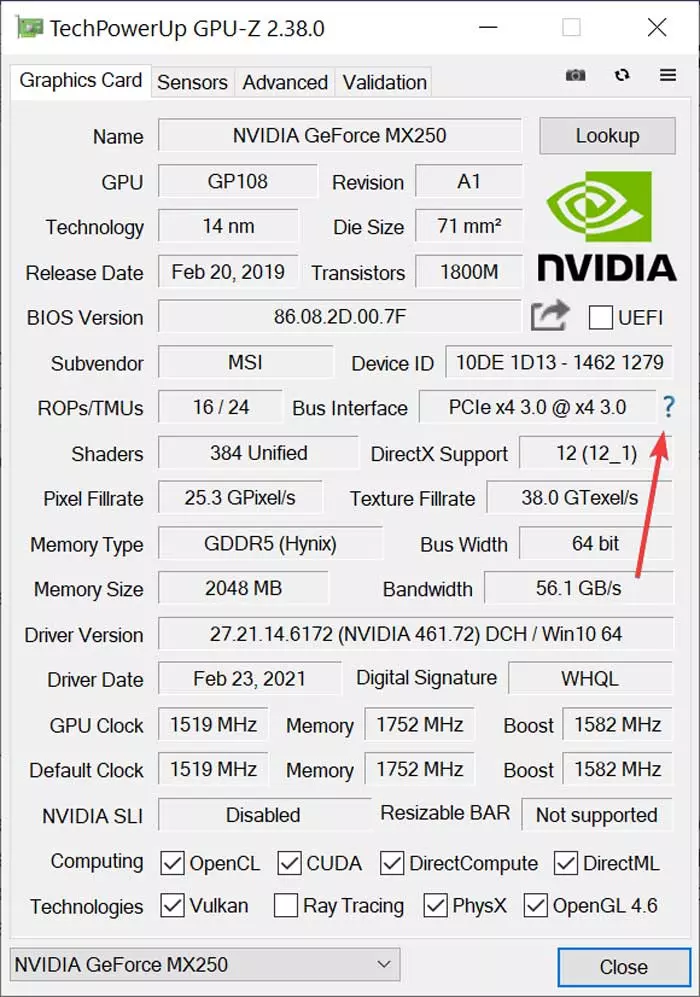 GPU-Z գրաֆիկական քարտ