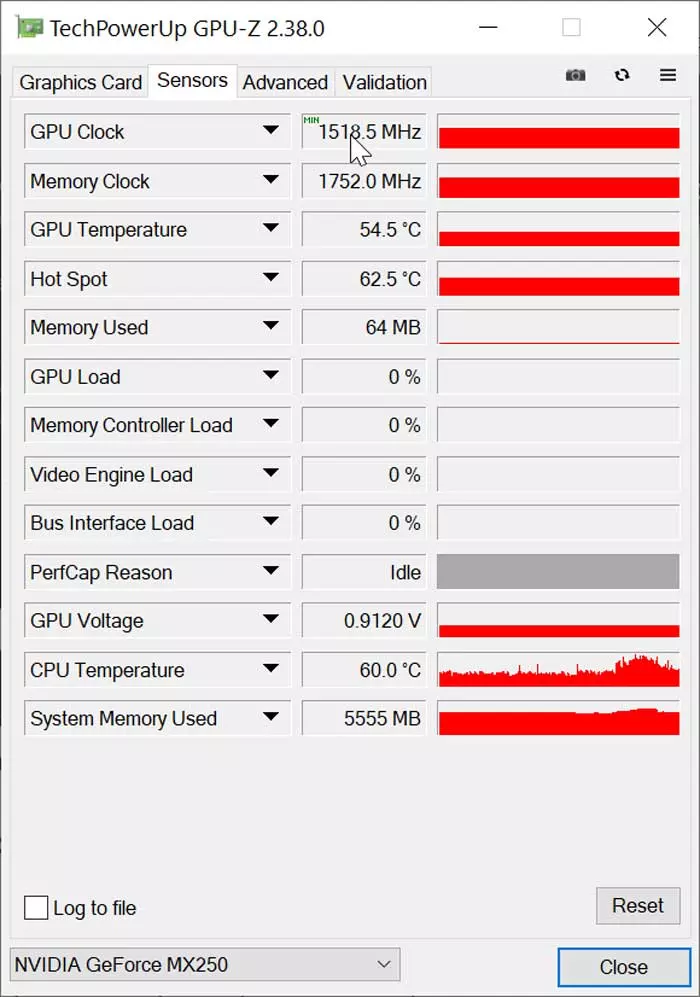 GPU-Z сенсорлары