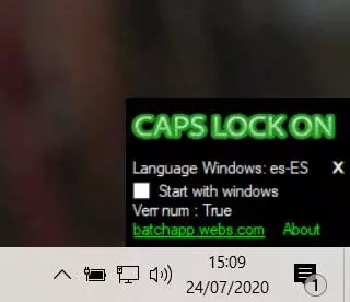 Caps Lock ສະຖານະ