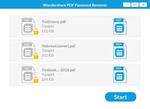 WSPDF पासवर्ड रिमूव्हर