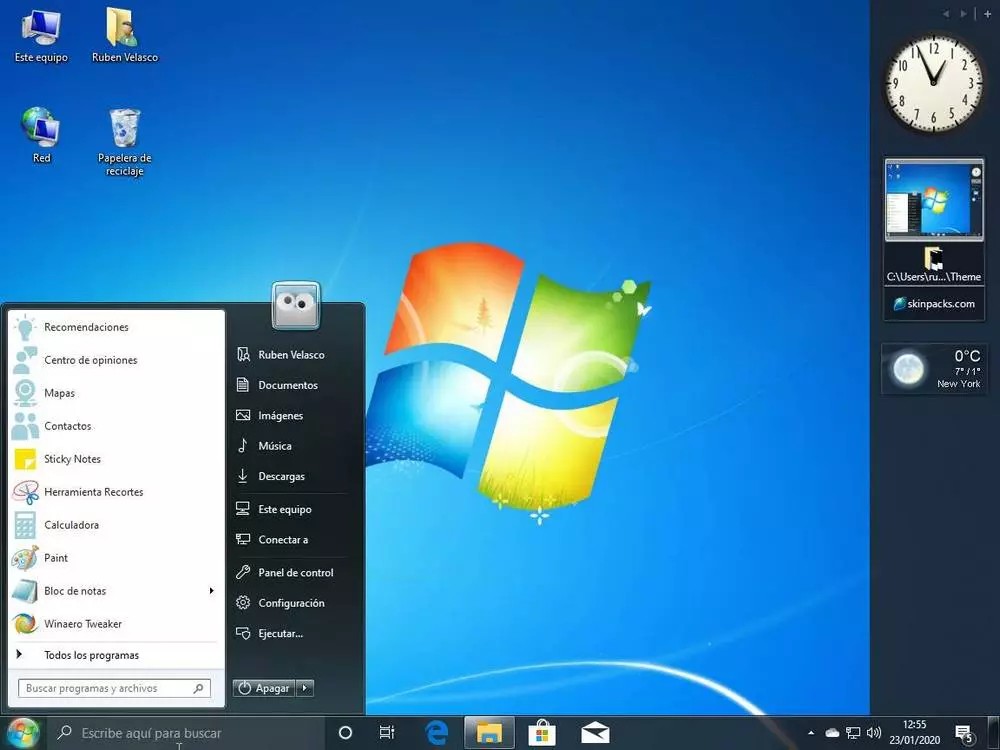 Windows 7 թեմա Windows 10 - 12-ի համար