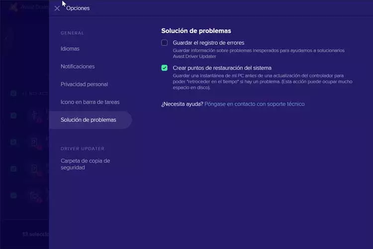 Opzioni di Avast Driver Updater e risoluzione dei problemi