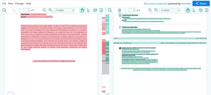 Cymharwch 2 PDF y gellir ei ddrafftio