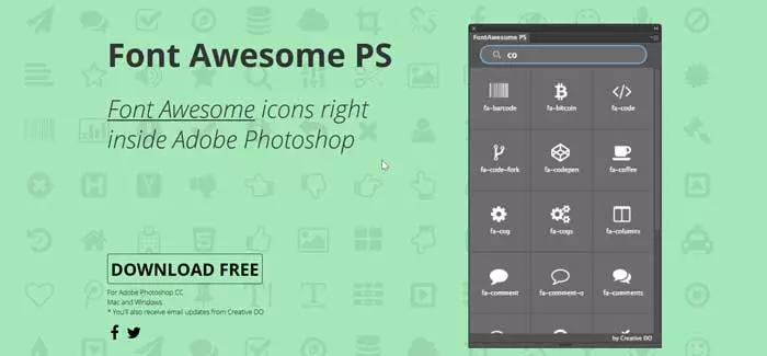 Plug-in Font Awesome PS pour Photoshop