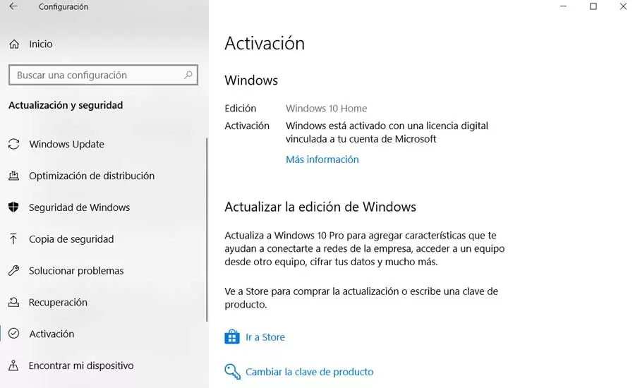 Gosodiadau actifadu Windows