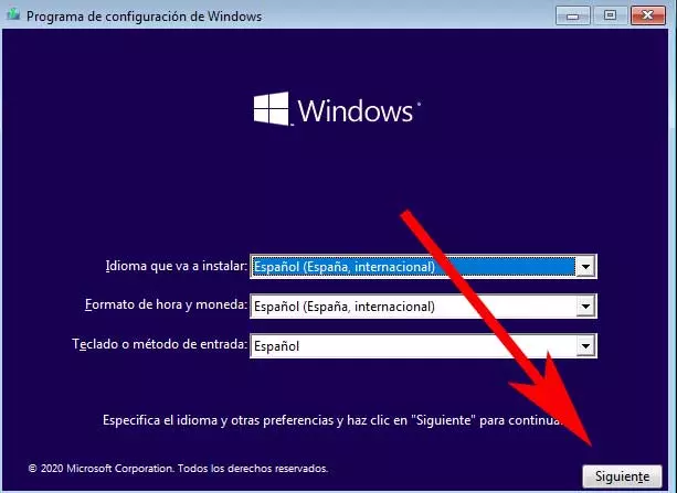 janela de instalação do windows