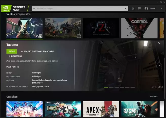 GeForce NOW - Jeux Epic Store