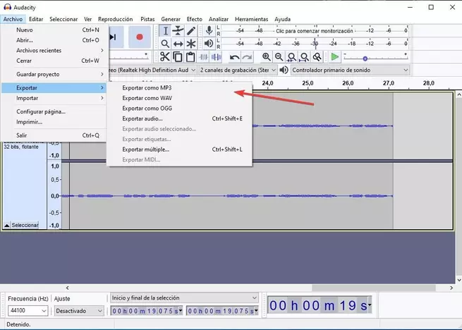 Rekhoda izithethi zesandi i-Audacity 06