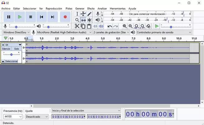 Audacity Fade στο 00