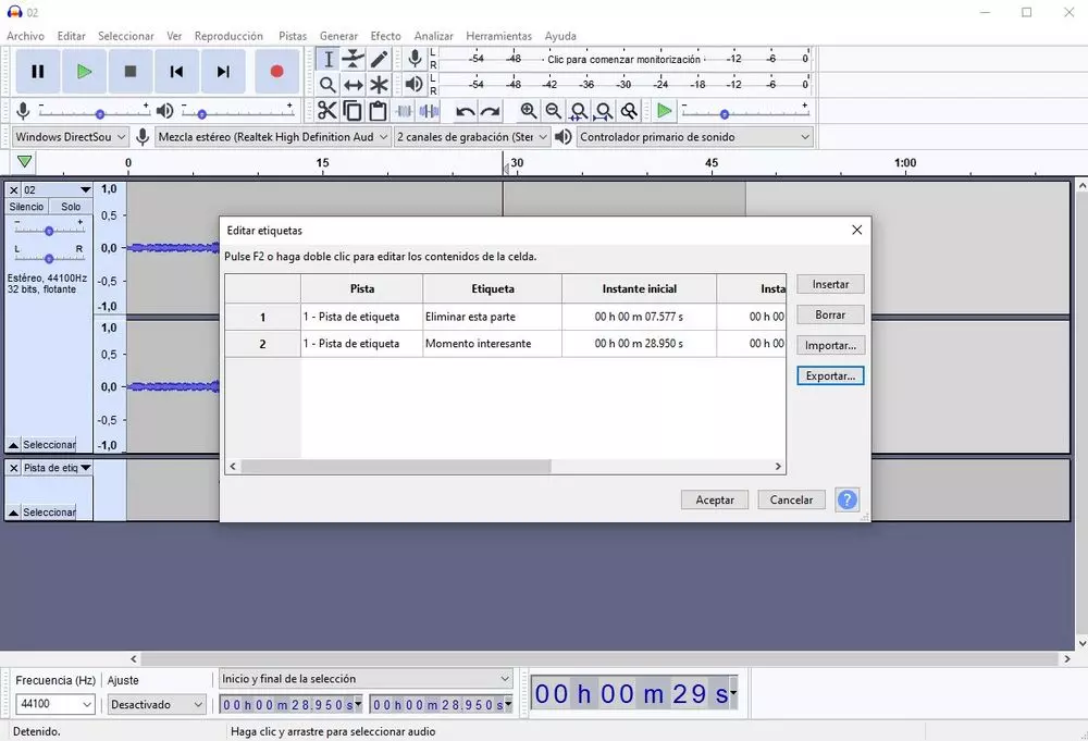 Calaamadda Audacity Multitrack 01