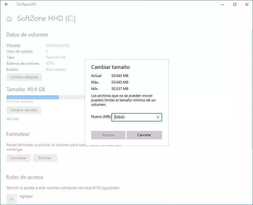 تغيير حجم Windows 6 Disk Management