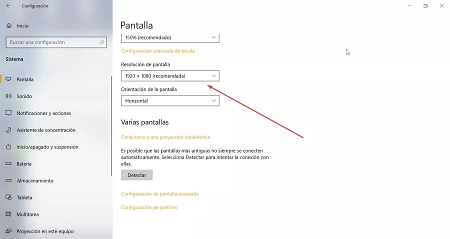 Configuració i resolució de pantalla