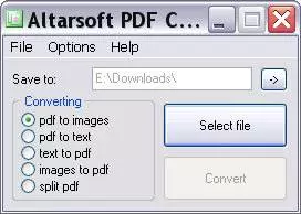 Altarsoft PDF Converter Interface