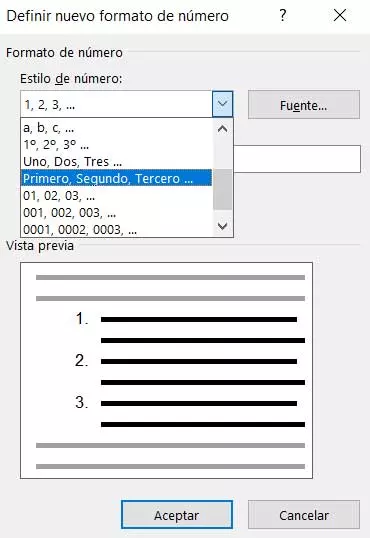 Word personalized numeric list