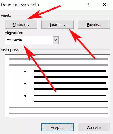 Crea novas viñetas de Word