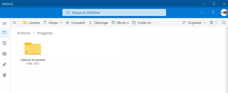 OneDrive interfazea