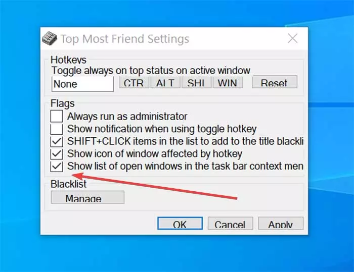 TopMostFriend Settings