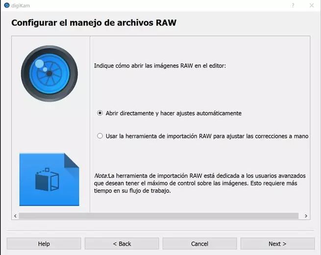 digiKam configura la gestione dei file RAW