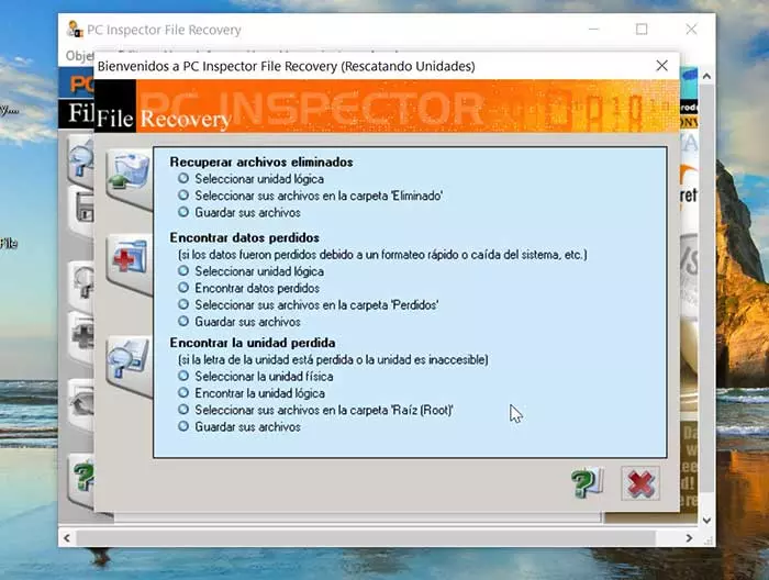 Праграма для аднаўлення файлаў PC Inspector