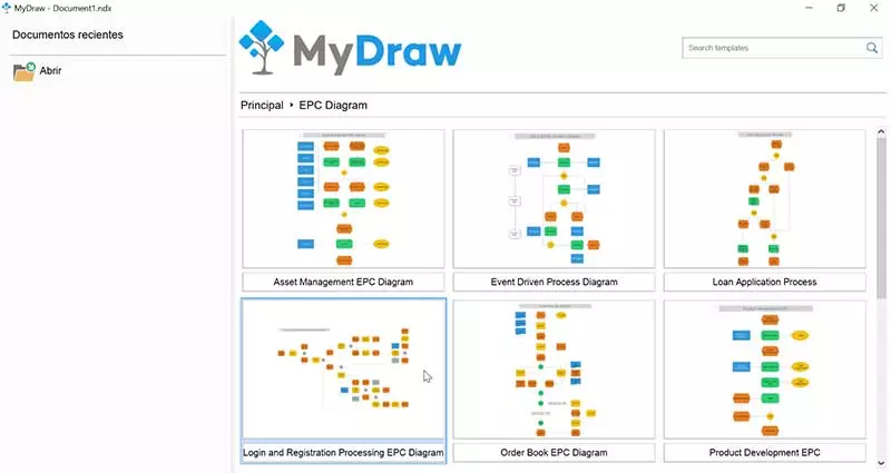 MyDraw sadaļa EPC diagramma