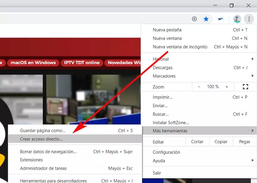 Utwórz dostęp do Chrome