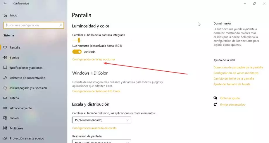 Ustawienia oświetlenia nocnego w systemie Windows