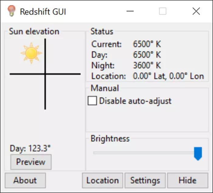 RedShift GUI