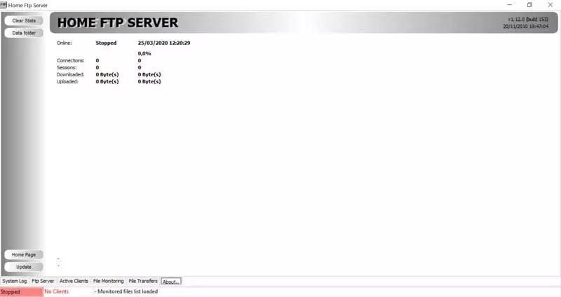 Kumba FTP Server Main Menu