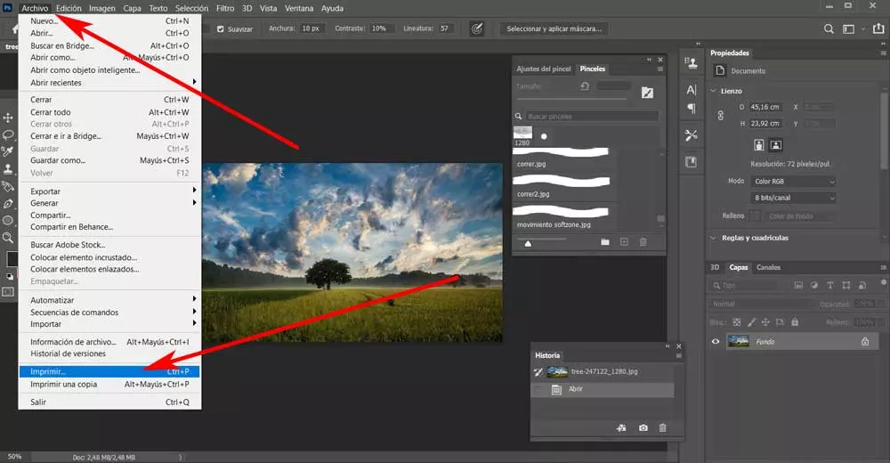 Ouvrez Imprimer Photoshop Adobe