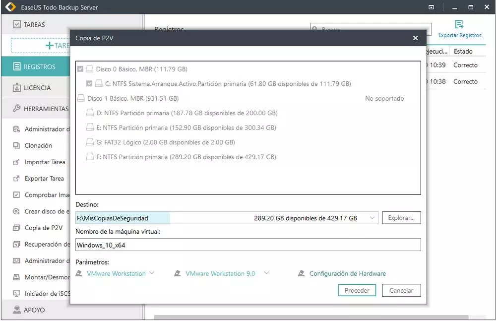 Rozhraní EaseUS Todo Backup Enterprise