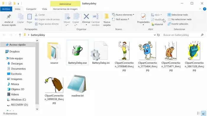 folder BatteryDeley
