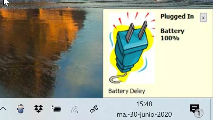 BatteryDeley الكمبيوتر المحمول إشعار غير موصول