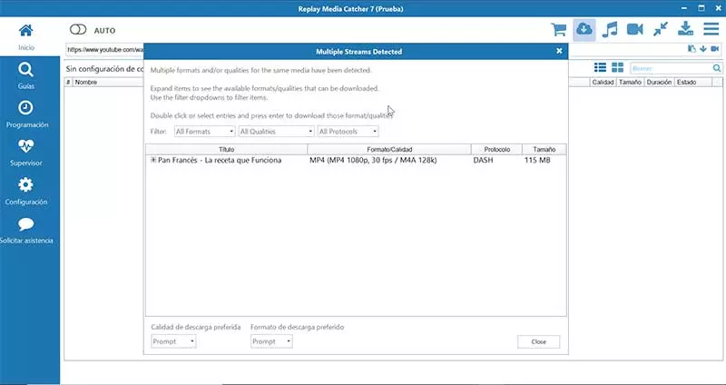 Descarregant vídeos des de Replay Media Catcher