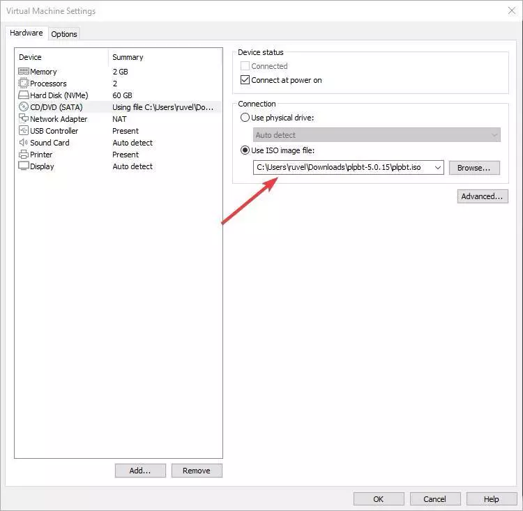 VMware - Montirajte Plop Boot Manager ISO