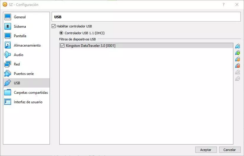 VirtualBox - Lekapkan USB