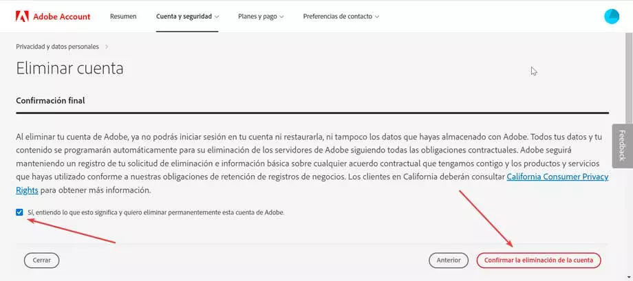 Adobe conferma l'eliminazione dell'account