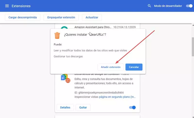 extensión de arrastrar e soltar chrome