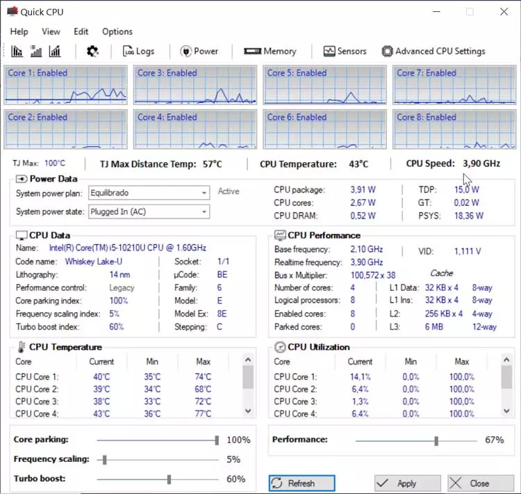 QuickCPU interface tsara