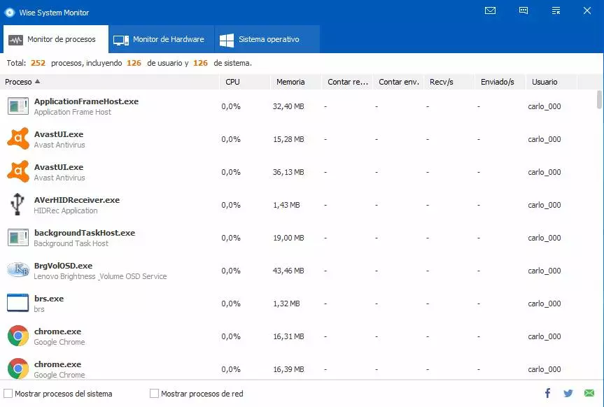 WiseSystemMonitor интерфейс